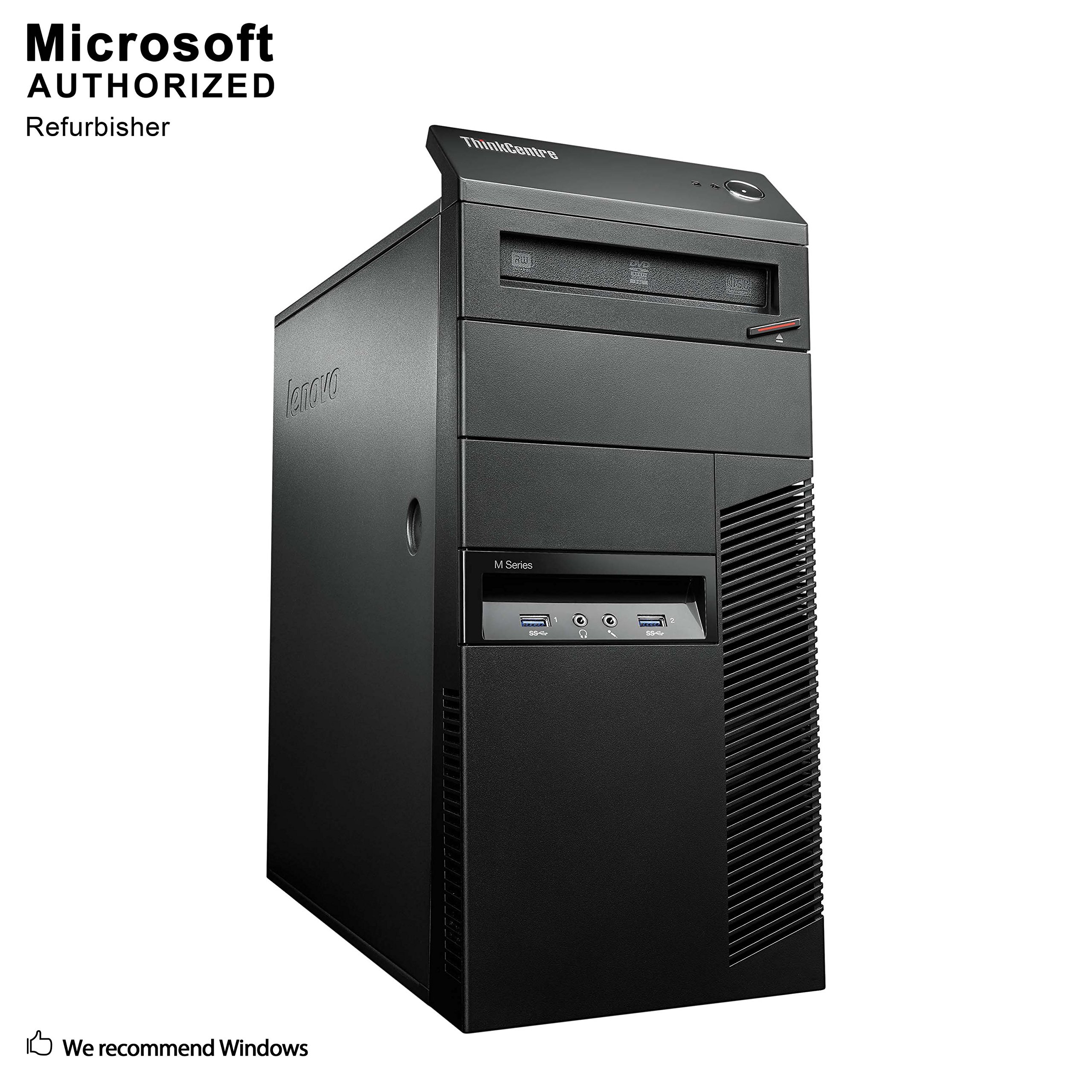 Lenovo ThinkCentre M93p Tower Desktop PC, Intel Core i5 4590 up to 3.7GHz, 8G DDR3, 256G SSD, WiFi, Bluetooth 4.0, DVD, Windows 10 64 Bit-Multi-Language Supports English/Spanish/French(Renewed)