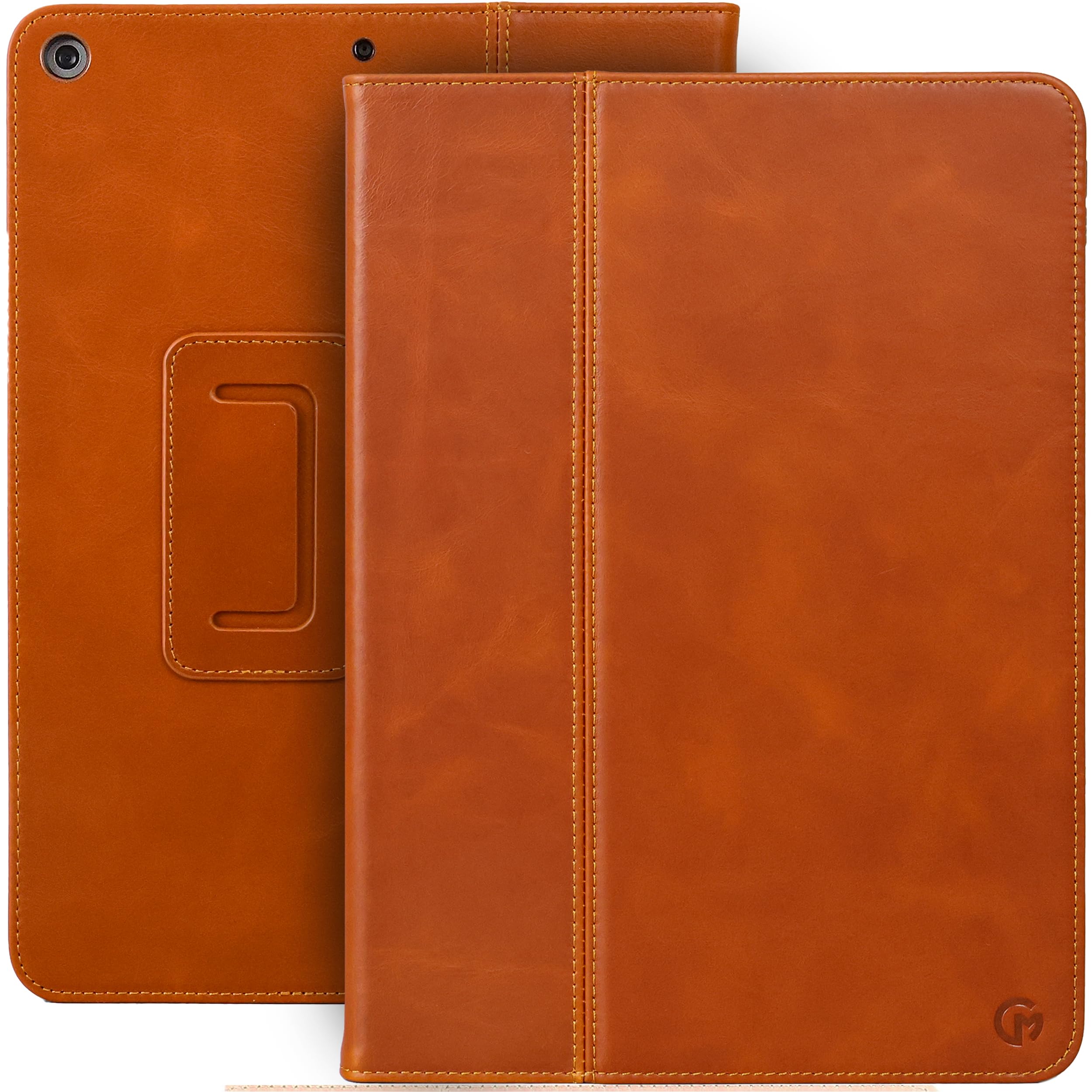 Casemade Real Leather Case Compatible with iPad Pro 10.5” / Air 3rd Gen (2019) - Full-Grain Leather Cover, Auto Sleep/Wake, Dual Stand Position (Tan)