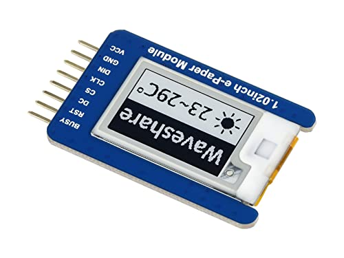 waveshare 1.02inch E-Ink Display Module Compatible with Raspberry Pi4B/3B+/3B/2B/B+/A+/Zero/Zero W/WH/Zero 2W 128×80 Resolution Black/White Dual-Color SPI Interface Supports Partial Refresh
