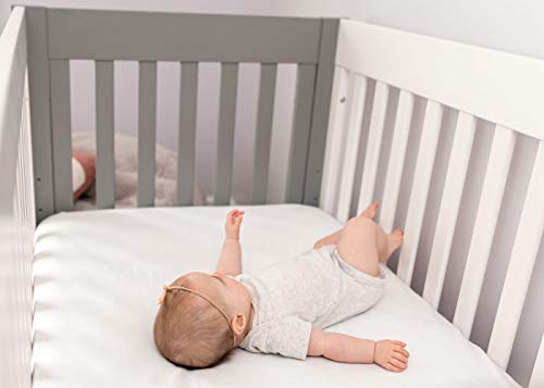 Cotton Organics 100% Organic Jersey Fitted Crib Sheets Soft, Hypoallergenic & Durable Premium Cotton, Natural White for Boys and Girls (White)