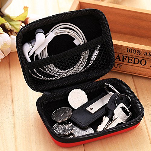 dezirZJjx Storage Container Premium Portable Earphone Data USB Cable Travel Case Organizer Storage Bag Mini Pouch - Orange