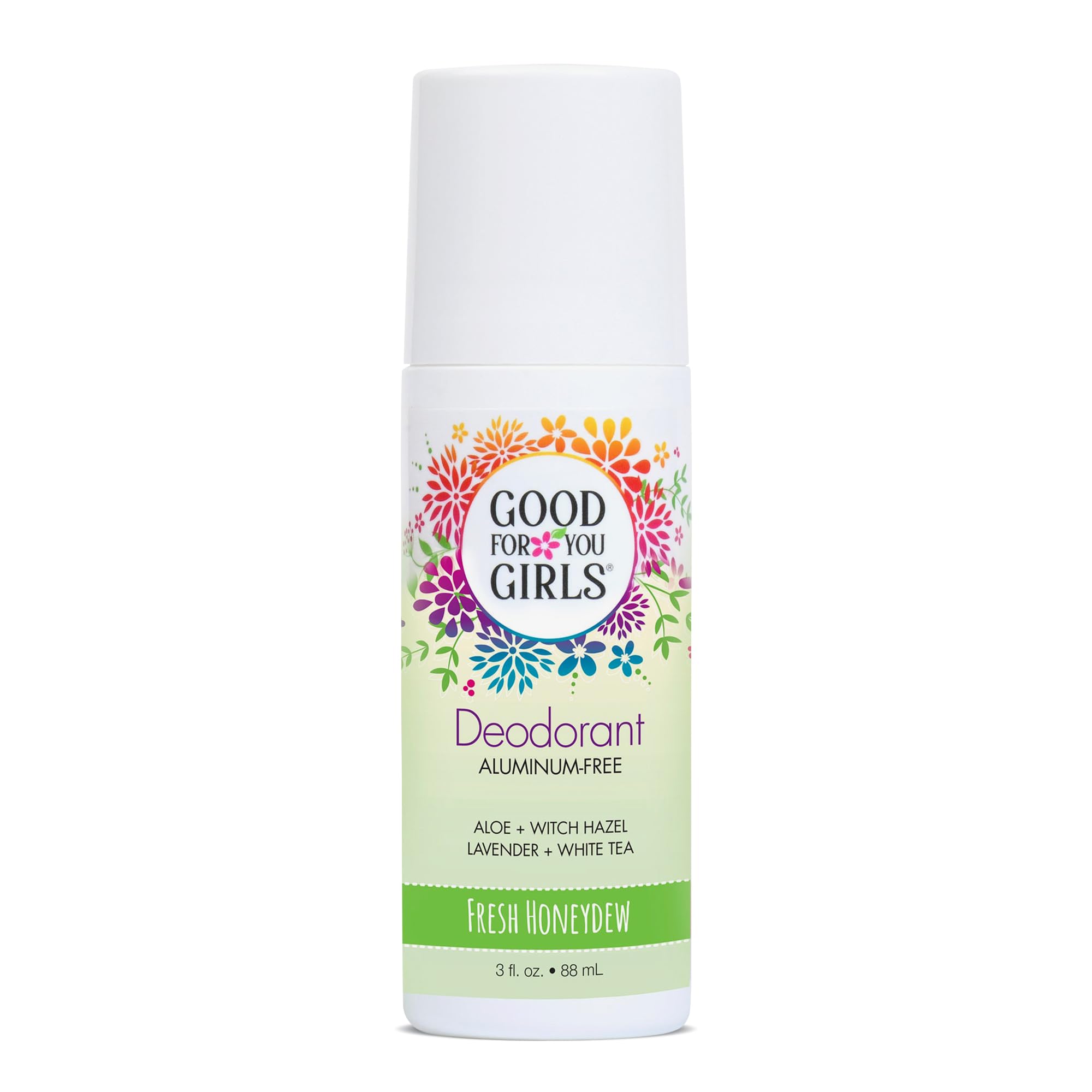 Good for You Girls Aluminum-Free, Natural & Vegan Deodorant for Kids, Preteens, Teens, Safe & Effective Odor Protection, Clear Roll-On, Natural Fragrance | Fresh Honeydew, 3 oz (Pack of 1)