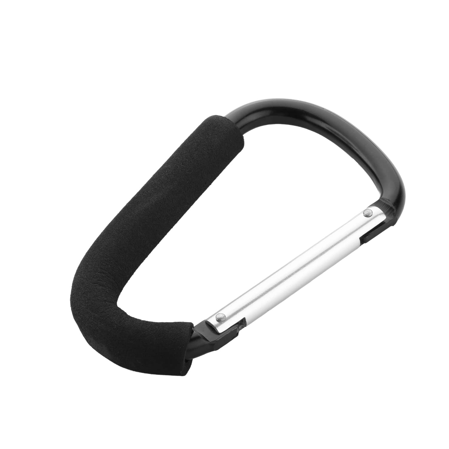 MroMax Pack of 1 Grocery Bag Holder Handle Carrier Tool Grip Your Tote,Handy Stroller Hooks, Multi Purpose Hooks, Pushchair Shopping Bag Hook Carabiner 6.3"*3.94" Maximum Load 6.61 lb (Black)