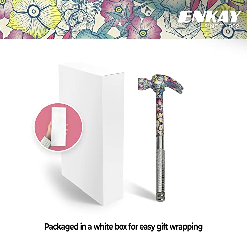 ENKAY - 6 in 1 Floral Hammer and Screwdriver, Multifunction Claw Hammer Tool with Flower Print (Pattern 3)