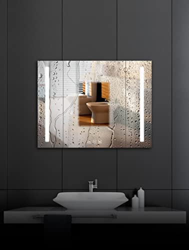 Bathlink Lighted Medicine Cabinet, LED Medicine Cabinet with Mirror, 30"×27.5"×5", Recessed & Surface Mount Medicine Cabinet, LED Medicine Cabinet Mirror for Bathroom, Defog, Dimmer, 3 Doors