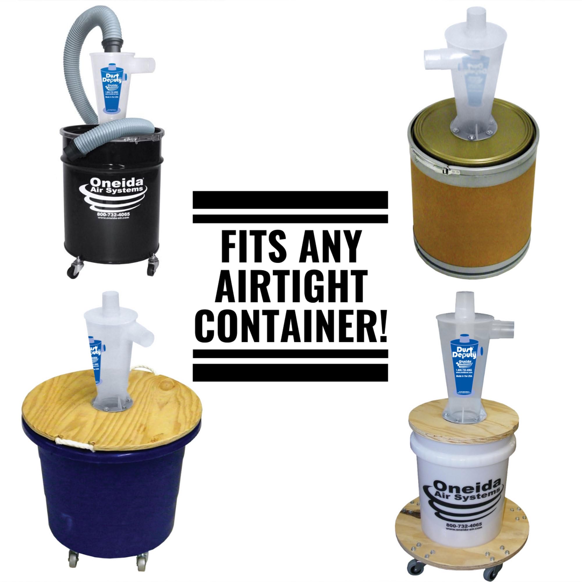 Oneida Air Systems Dust Deputy 2.5 DIY Cyclone Separator XL: Highest CFM Collector for Wet/Dry Shop Vacuums (DD 2.5 DIY)