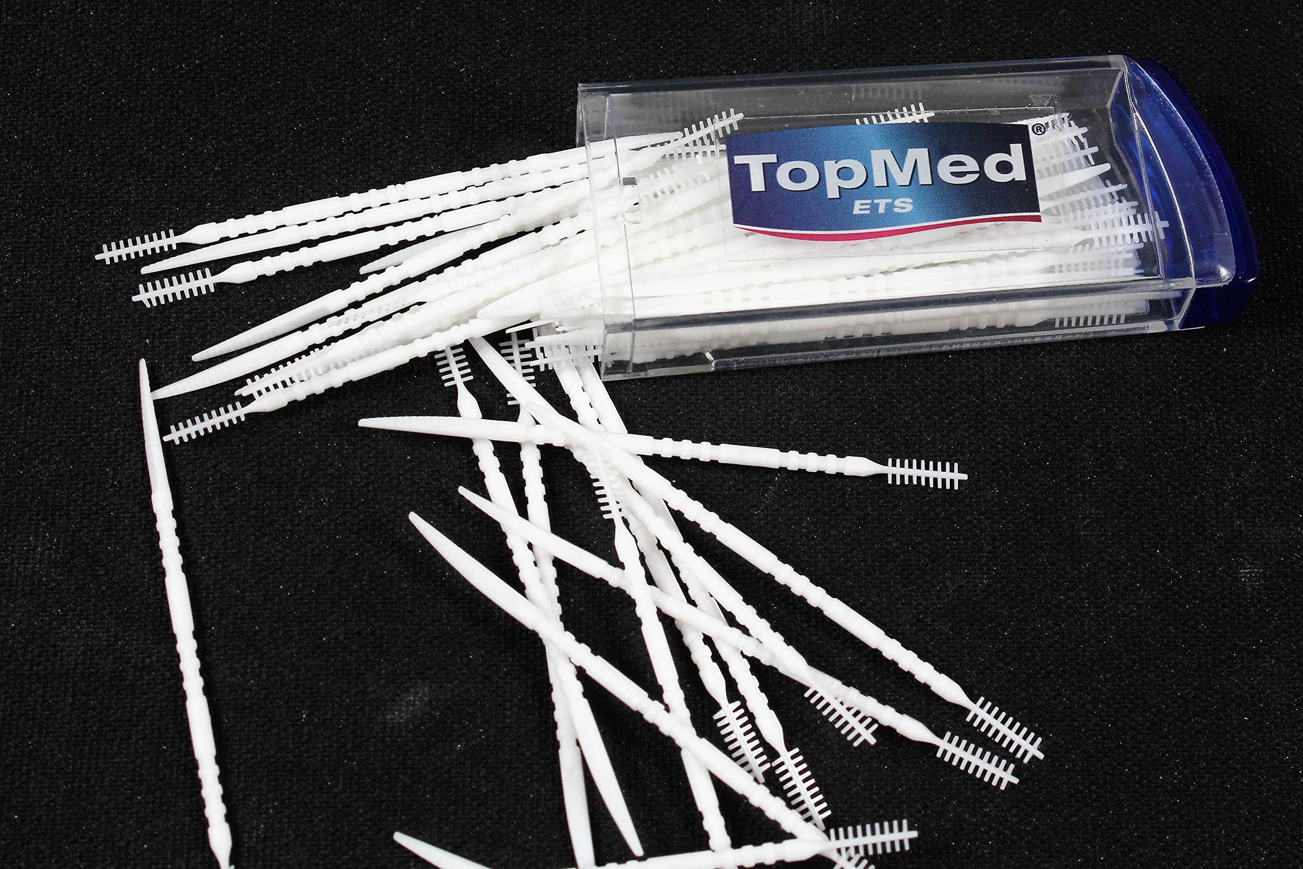 TOPMED ETS Oral Care Dental Brush Teeth Pick Plastic Teeth Floss Toothpick with a Mirror 200 Count (4 Box X 50 Units) Color May Vary