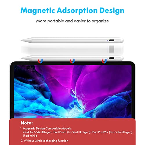 Stylus Pen for iPad 2024-2018 with Faster Charge,Tilt Sensor Battery Indicators Pencil for iPad Pro M4 2024,iPad Air M2 2024,iPad 10/9/8/7/6th,iPad Air 5/4/3,iPad Pro 11 & 12.9",iPad Mini 7/6/5