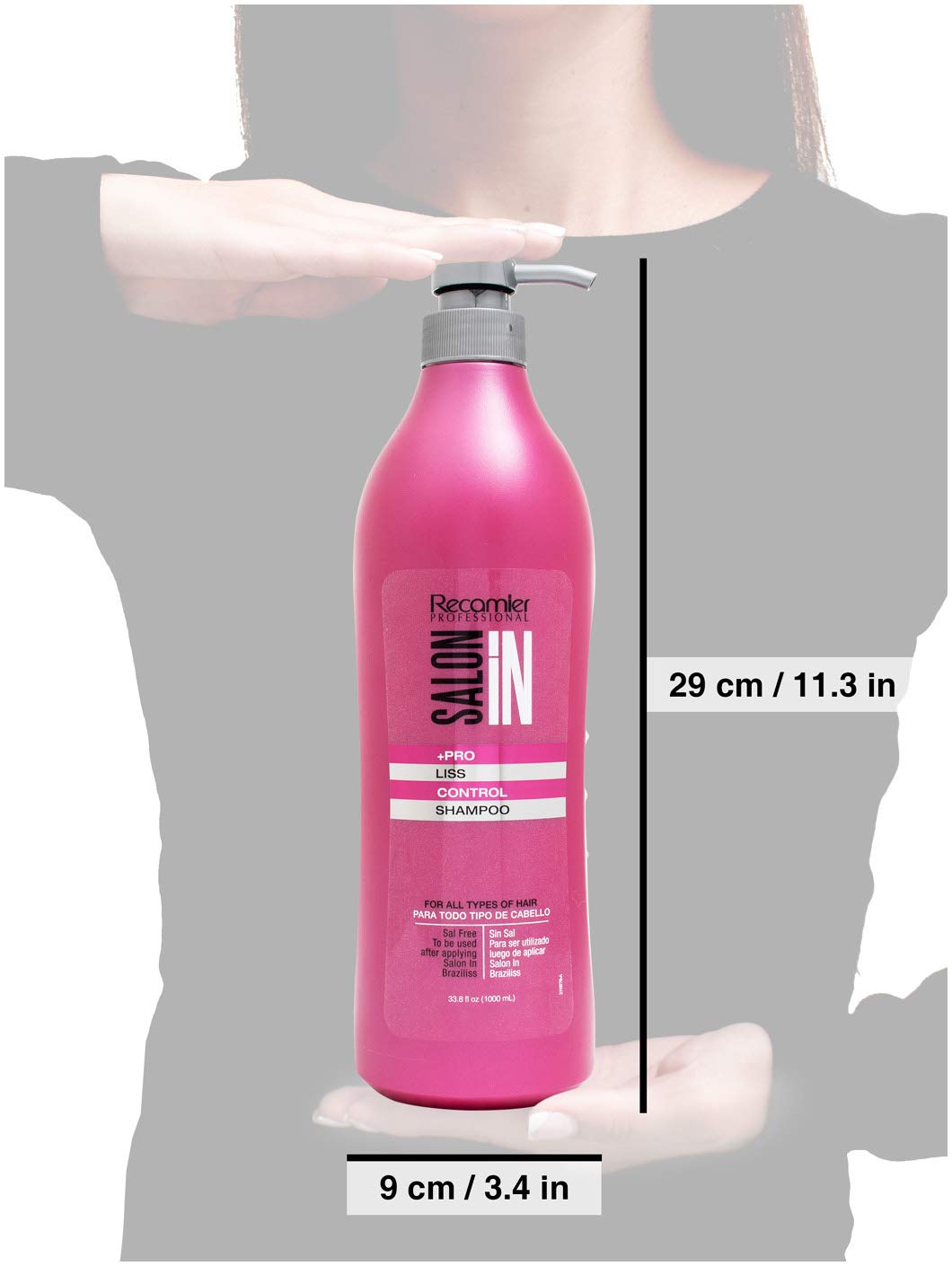 RECAMIER Anti Frizz Shampoo Liss Conditioner Detangler Set | Champu y Acondicionador Pack 33.3 OZ