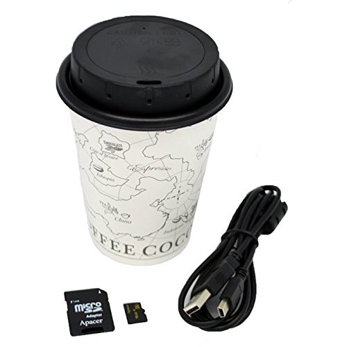 Lawmate PV-CC10W outdoor 1080P Covert Coffee Cup Lid Camera DVR with WiFi with 32GB Micro SD Card, 720p
