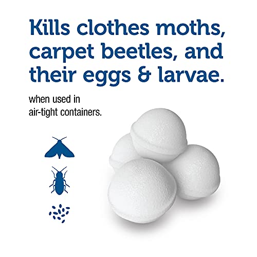 Enoz para Moth Balls with No Clinging Odor: Kills Clothes Moths, Carpet Beetles, Eggs, and Larvae, Use for Storage, 20 oz Bag