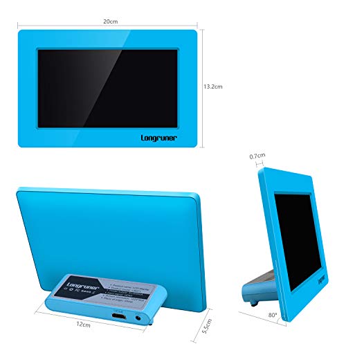 ETEPON Capacitive Touch LCD Display HDMI Input 1024× 600 with Case Stand for 7 Inch Raspberry Pi Screen (EP711), Black