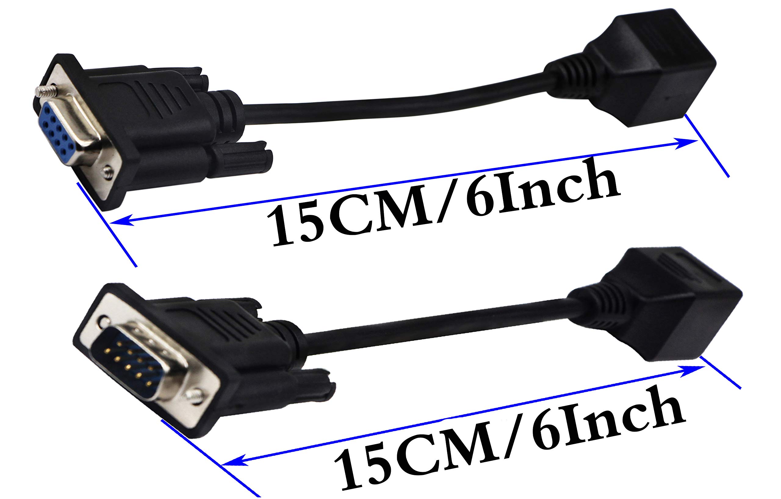 zdyCGTime RJ45 to RS232 Cable, DB9 9-Pin Serial Port Female&Male to RJ45 Female Cat5/6 Ethernet LAN Console(15CM/6Inch) 2Pack