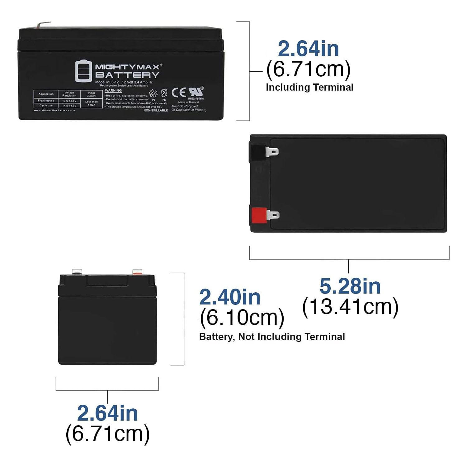 Mighty Max Battery 12V 3AH SLA Battery Replaces Bruno Elan SRE-3000 Medical Lift - 2Pack