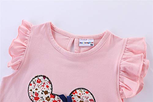 Mud Kingdom Toddler Girls Skirt Set Cute Cartoon Floral Summer Pink 3T