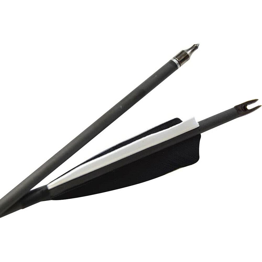 33" Archery Carbon Arrows W/Real Turkey Feather SP500 F Recurve Bow Hunting (12Pcs)