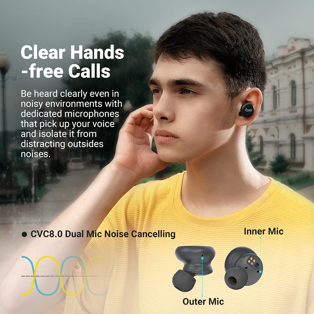 233621 Pearl Wireless Bluetooth 5.0 Sports Earbuds with Mic, 24H Playtime IPX4 Waterproof Earbuds Touch Control Headset with Wireless Charging Bass Stereo, Sweatproof for Running,Workout,Gym