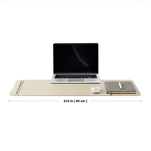 Cork Desk Mat - Dual-Sided Desk Pad for Office and Home - Desk Organization and Accessories - Ideal for Large Mouse Pad and Desk Mats on Top of Desks(Beige,31.5"x 15.7")