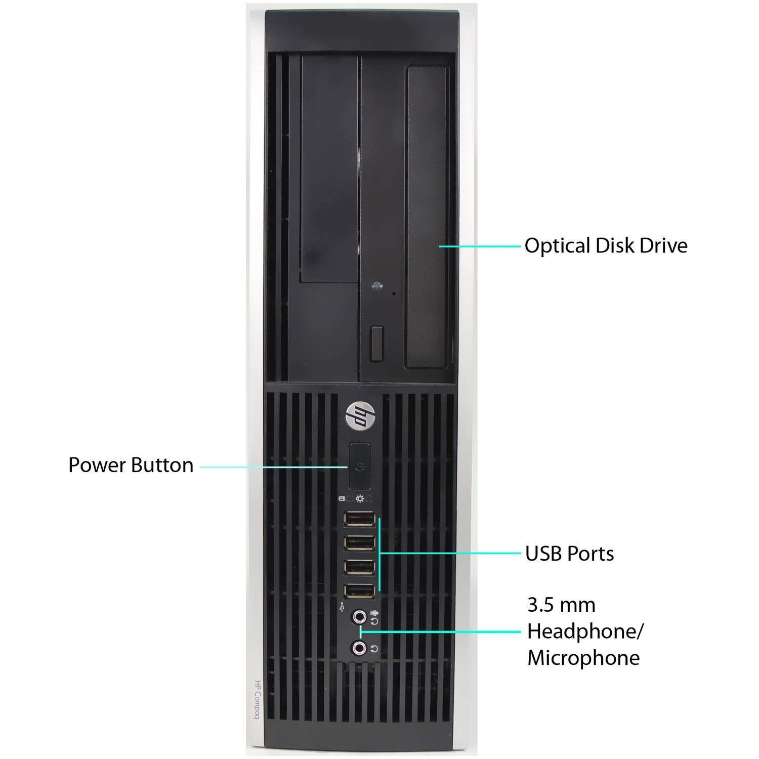 HP Elite Desktop Computer Tower PC Intel Ci5-2400, 8GB Ram, 2TB HDD, Wireless WiFi, Bluetooth Adapter, DVD-ROM, Keyboard Mouse 24 inches Dual LCD Monitor Brands Vary, Windows 10 CD (Renewed)
