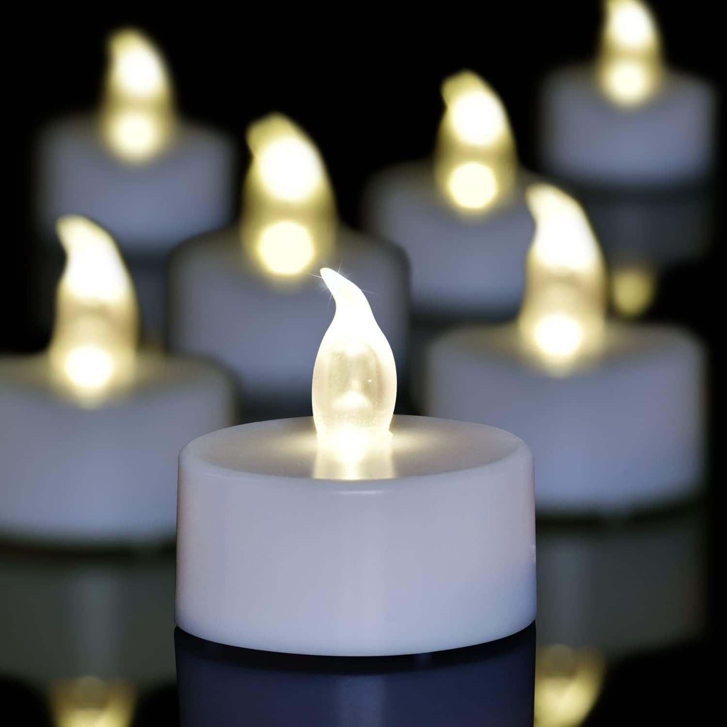 Candlium Tea Lights Battery Operated Candles,Set of 100 LED Tea Lights Flameless Candles Flickering Fake Tealights for Sweetest Day Wedding Decorations Party Home Celebration(100 pack Warm White)
