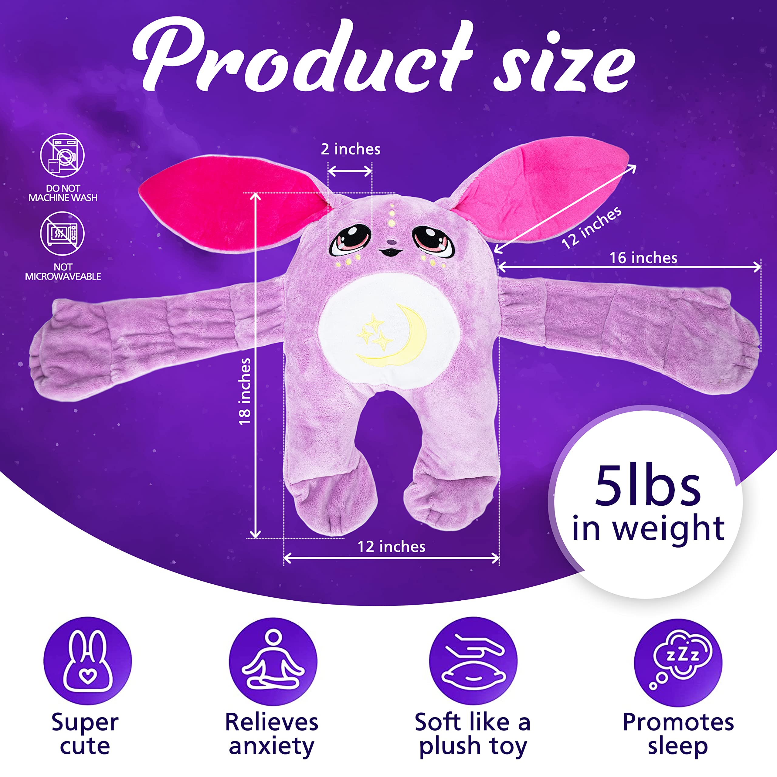 5lbs Weighted Stuffed Animal for Stress Relief, Comfort & Relaxation - Celestia Gives Incredible Hugs for Adults & Kids (Celestia)
