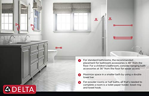 Delta Faucet Meridian Towel Hook, Robe Hook Satin Nickel Towel Holder for Bathroom, Bathroom Accessories, 136671