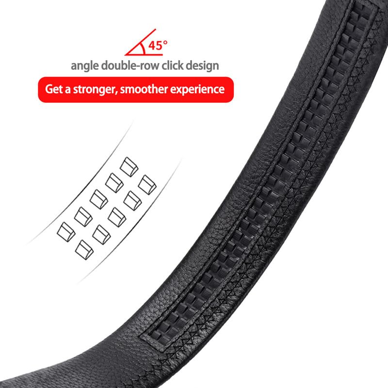 5MLGgoods Belt Men, Black Ratchet Leather Belt For Men, 11/8" Genuine Leather, With Easier Slide Buckle (Cross, Black, L:125cm)