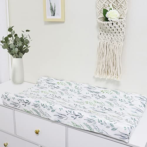 Diaper Changing Pad Cover, Soft Breathable Fabric Baby Stretchy Changing Table Pad Cover, Jersey Knit Changing Table Sheets for Boys and Girls, Green Leaf