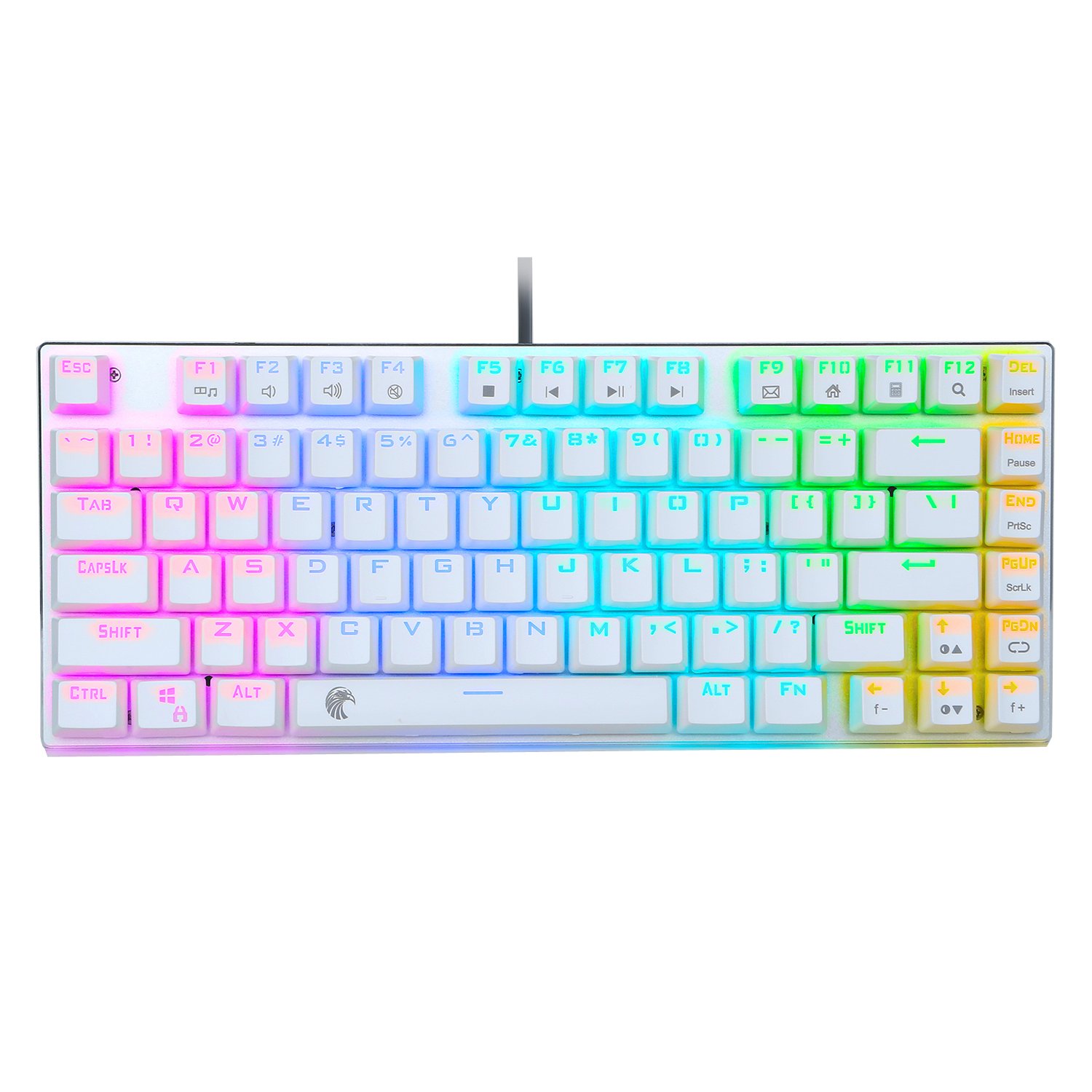 e Element Gaming Keyboard Tea axis 81 Key Anti-Ghost Key Mechanical Type LOL Game for Keyboard RGB Light-Emitting LED Backlight with English Array USB Wired high-Speed Reaction Waterproof Game fo
