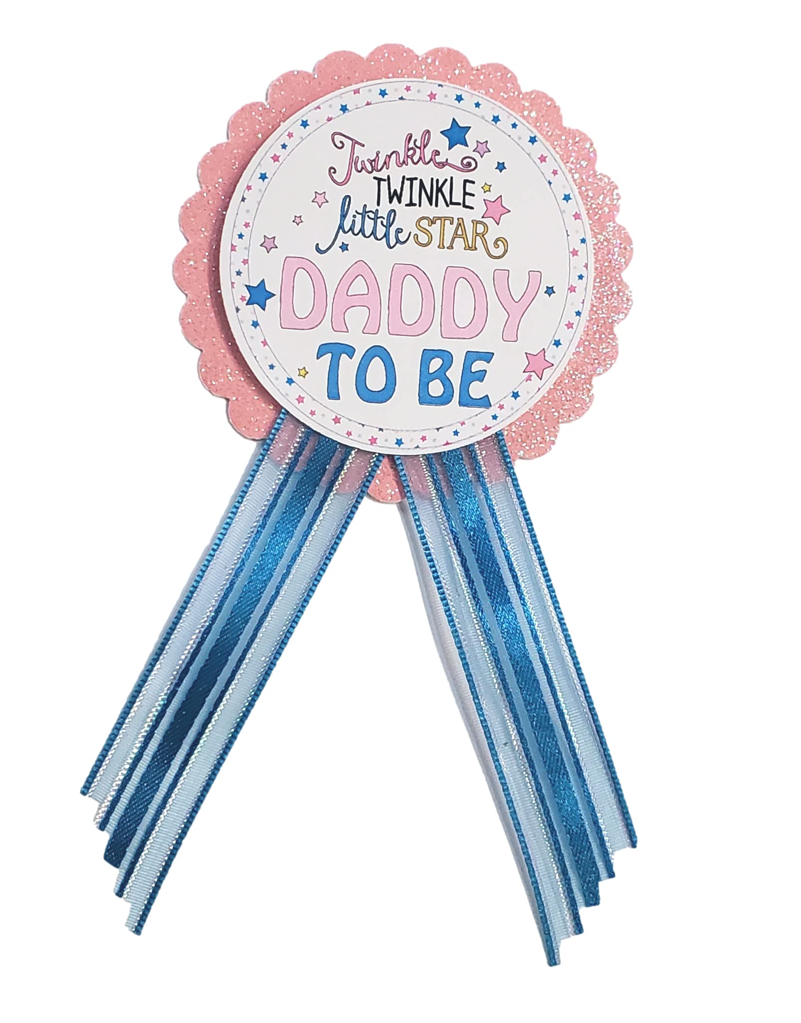 Daddy to Be Pin Twinkle Little Star Baby Shower Pin for dad to wear, Pink & Blue, It's a Girl, It's a Boy Baby Sprinkle