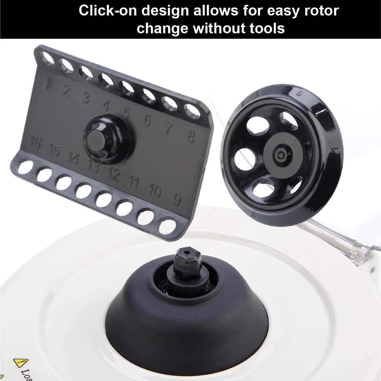 Mini Centrifuge Machine, Four E's Scientific Lab Benchtop Centrifuge 5400rpm, 2000 x g RCF with 2 Interchangeable Rotors for 0.2/0.5/1.5/2mL Tube Capacity