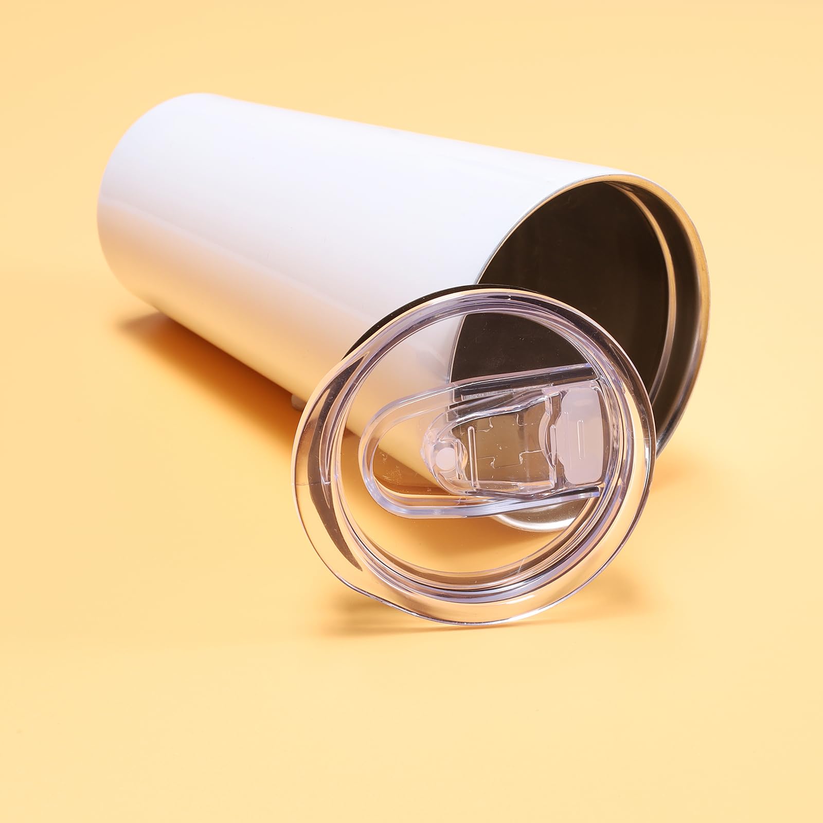 Telooco 2Pcs Compatible with 20 Oz Skinny Tumbler Replacement Lids Plastic Spill Proof Resistant Sliding Covers For Mouth Tumbler Cooler Cup
