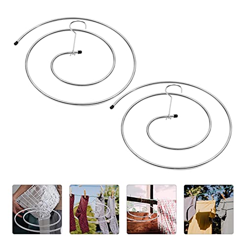 BESPORTBLE 2pcs Spiral Hanger Spiral Drying Rack Sheets and Blankets Hanging Spiral Saving Rack Drying Rack Square Spiral Quilt Storage Hanger Stainless Steel