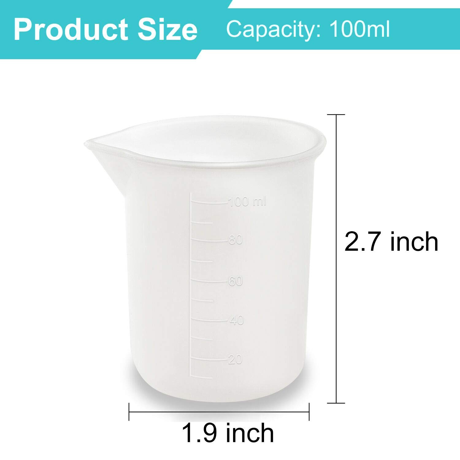 36 Pieces Silicone Resin Mixing Cups Kit- 100ml Silicone Measuring Cups, Silicone Mixing Cups, Transfer Pipettes, Finger Cots, Silicone Stir Stick and Silicone Mat for Art Making Handmade Craft