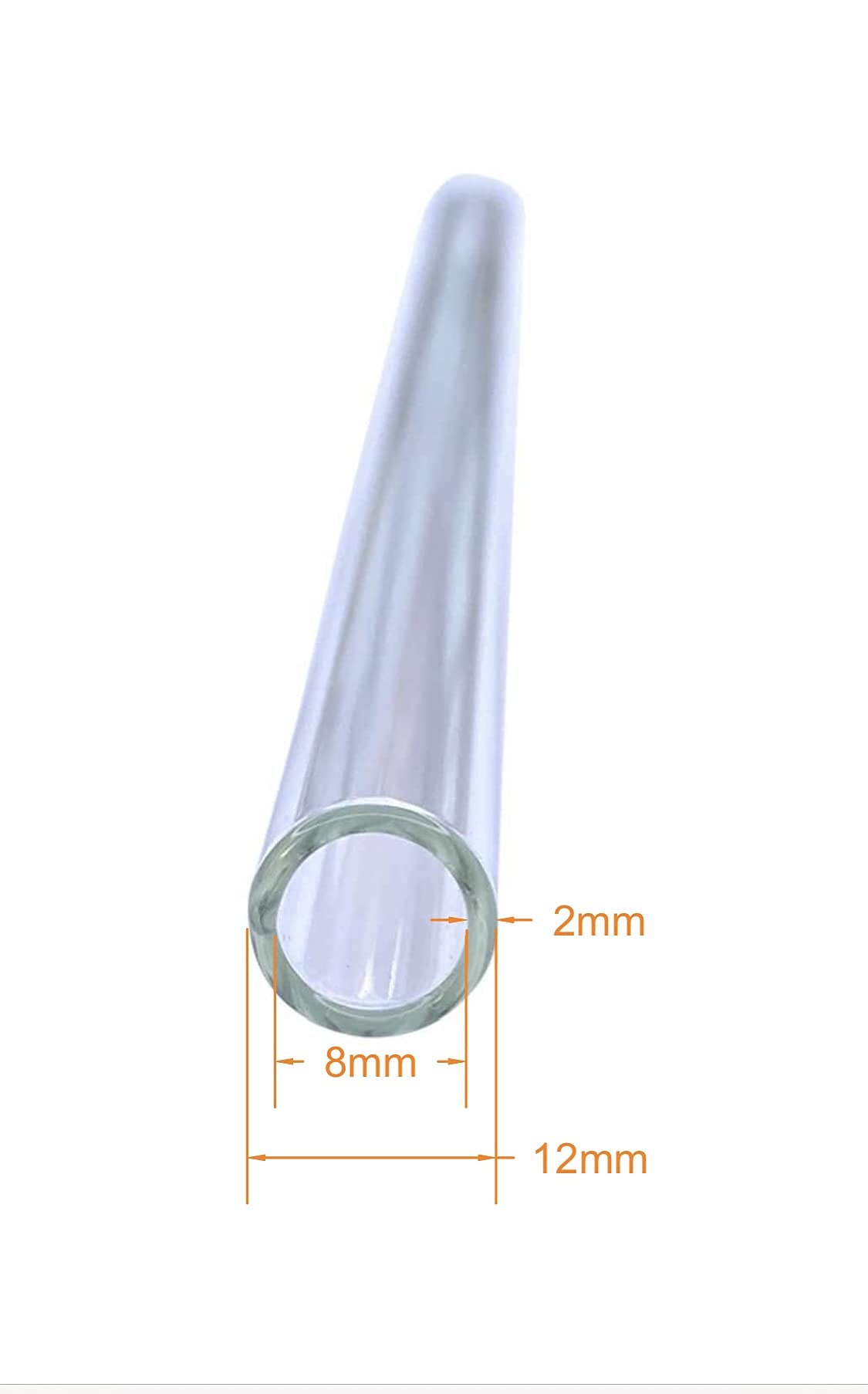 Lc Glass By Di Angelos 12 Inch Long 6 Piece Pyrex Glass Tubes 12Mm Od 8Mm Id 2 Thick Wall