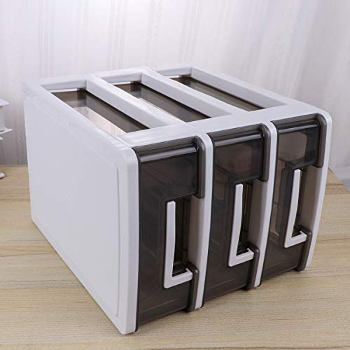 BESPORTBLE 3 Plastic Storage Drawers- Drawer Storage Organizer White Frame with Clear Drawers
