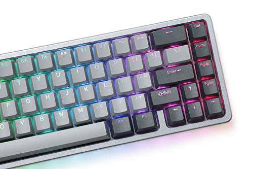 DROP ALT High-Profile Mechanical Keyboard — 65% (67 Key) Gaming Keyboard, Hot-Swap Switches, Programmable Macros, Backlit RGB LED, USB-C, Doubleshot PBT, Aluminum Frame (Kaihua Speed Silver, Gray)