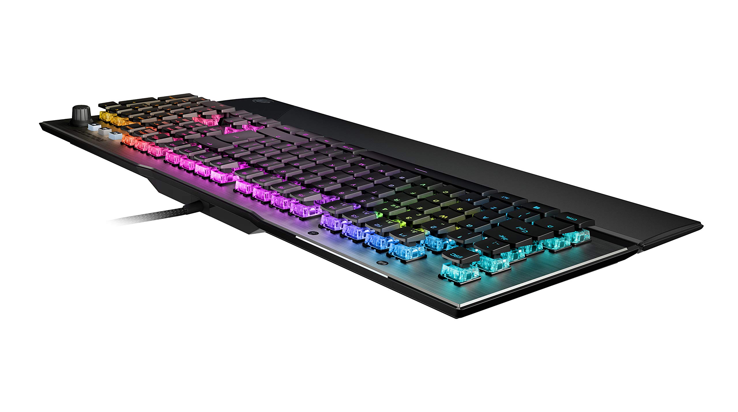 ROCCAT Vulcan 120 - Mechanical RGB Gaming Keyboard, AIMO LED Per-Key lighting, ROCCAT Titan switches, durable design (aluminum top plate), multimedia wheel, detachable wrist rest