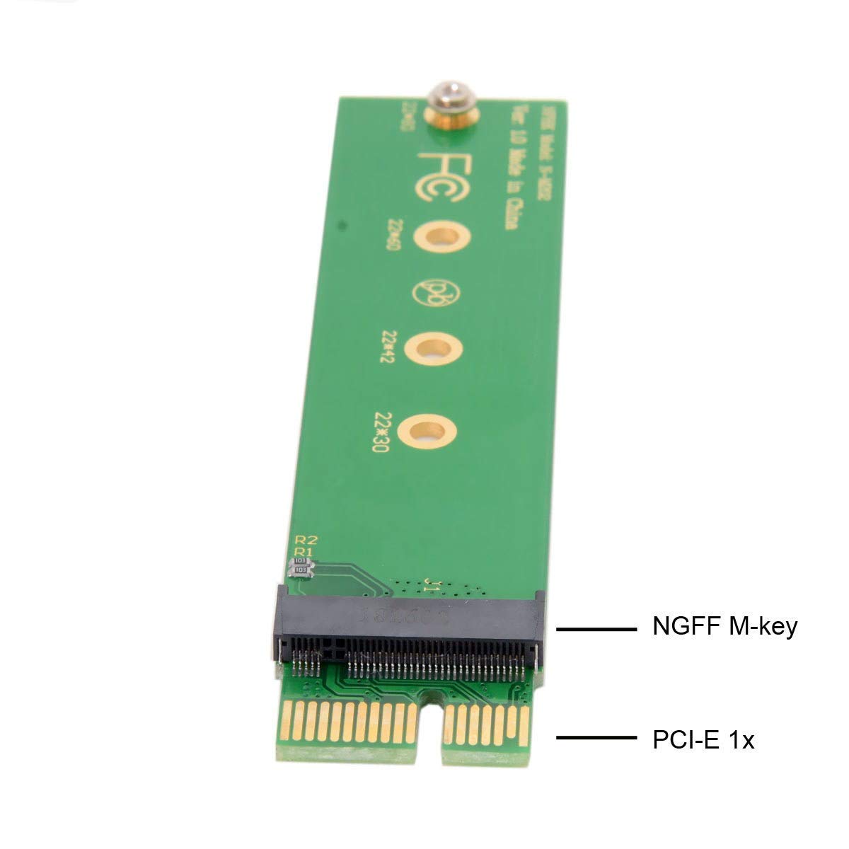 JSER NGFF M-Key NVME AHCI SSD to PCI-E 3.0 1x PCIE4.0 x1 Vertical Adapter Compatible for XP941 SM951 PM951 960 EVO SSD