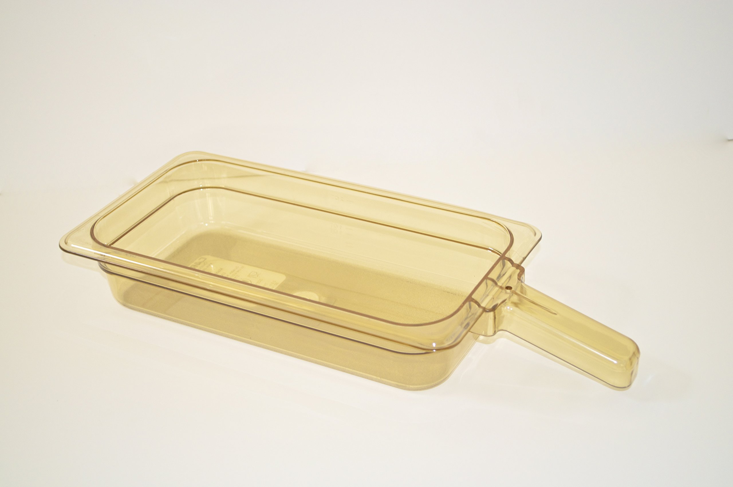 Carlisle FoodService Products 30860H13 StorPlus High Heat Food Pan with 1 Handle, 2.5" Deep, Third Size, Amber