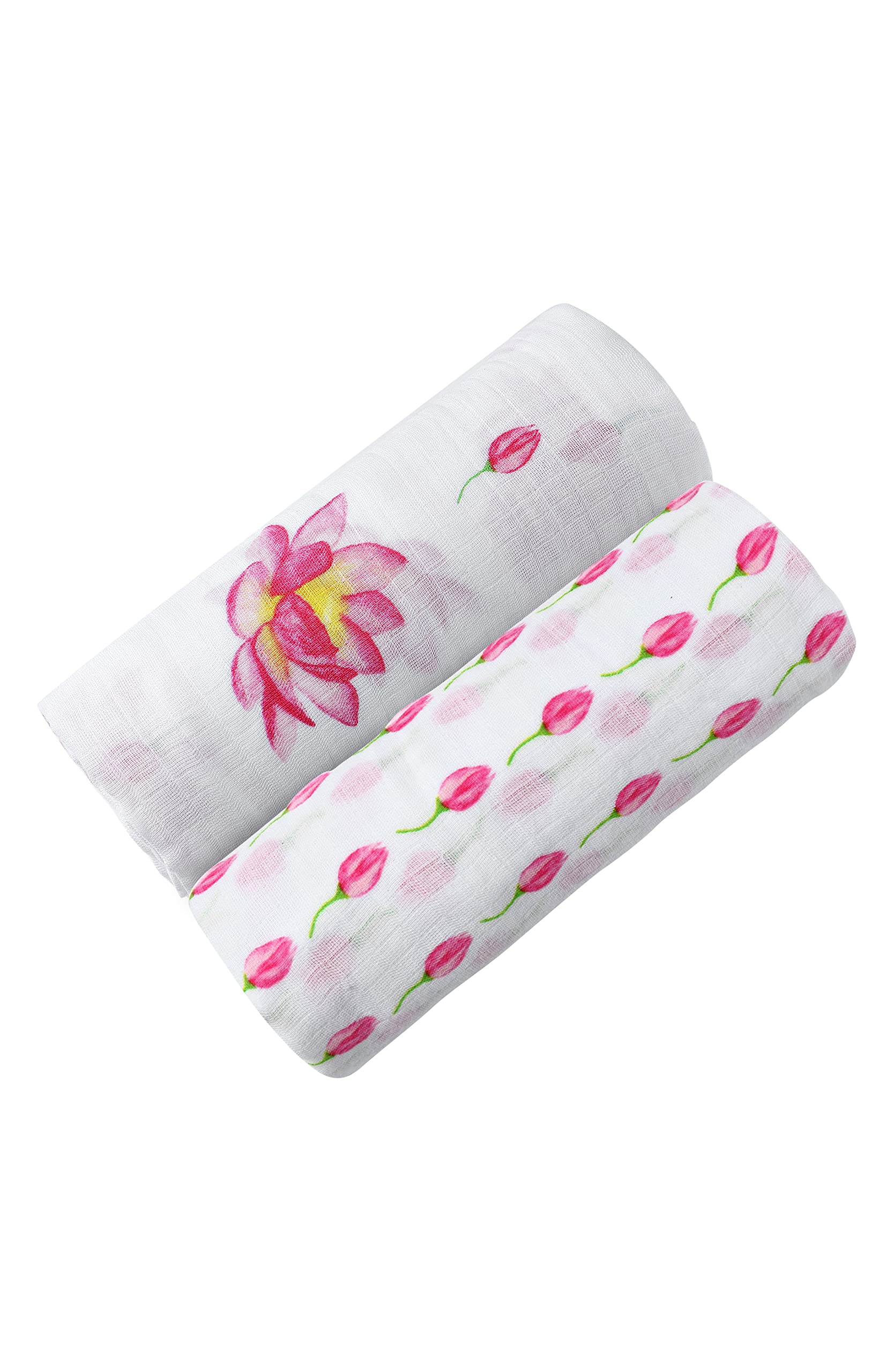Malabar Baby Certified Organic Swaddle Blanket Set | Luxurious Cotton Muslin Blankets for Girls & Boys | Baby Receiving Swaddles for Newborns & Infants | Unique Gifts, 2 Pack (Enchanted Garden)