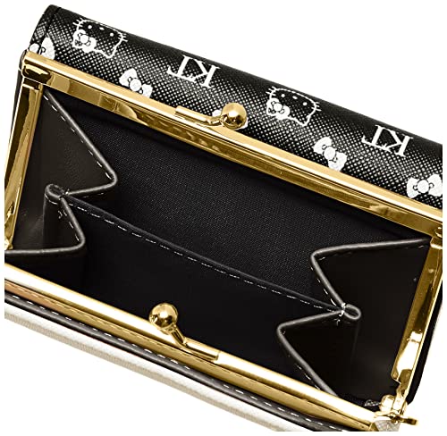 ARDIE(アルディ) Aldi HK71 Women's Tri-Fold Wallet with Gamaguchi Monogram Hello Kitty Black