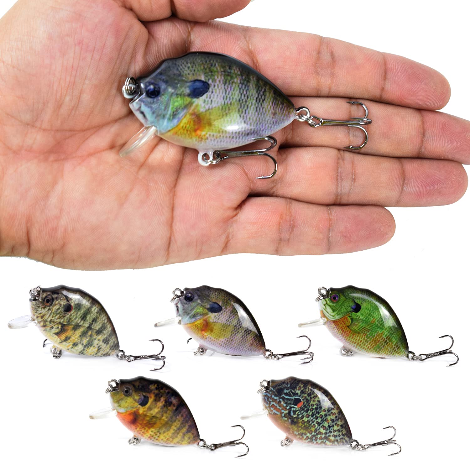 5PCS Fishing Lures 6cm 15g Mini Wobbler Fishing Lure Artificial Hard Bait Crankbait with Tackle Box for Fish Bass Fishing Tackle