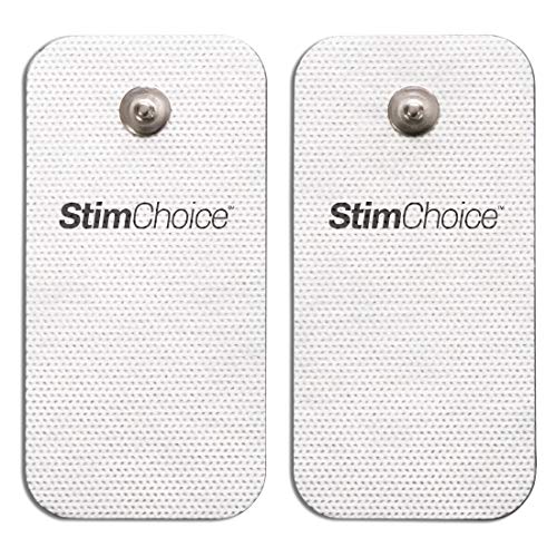 StimChoice TENS Unit Replacement Pads Snap Electrodes, 2"x 4" 24 Pack - Premium Quality TENS Pads - Compatible with TENS Machines with Snap Style Electrode Pads, Replacement Stim Pads, White