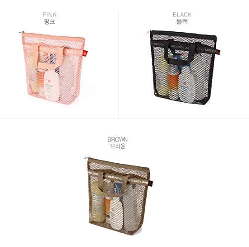 Mesh Travel Shower Caddy Tote Bag for Gym, Swim, Dorms, Bathrooms | 10"x10"x 2.5" | Pink