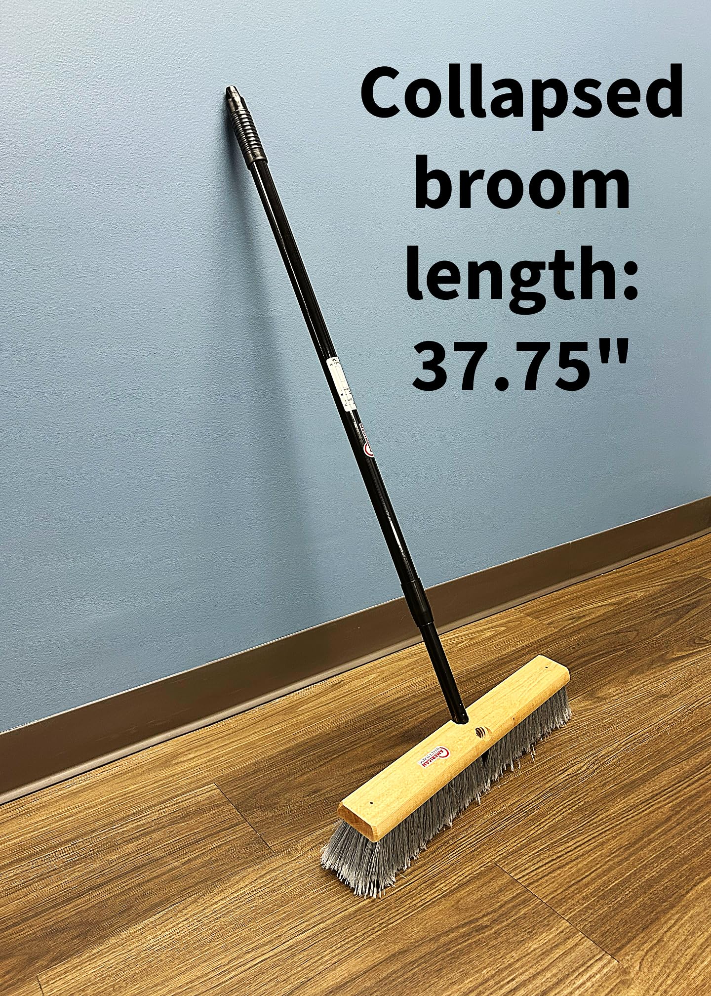 American Select Tubing PBME18001-2 18" Multi-Surface Push Broom with Sturdy Extendable Handle (2 Pack)