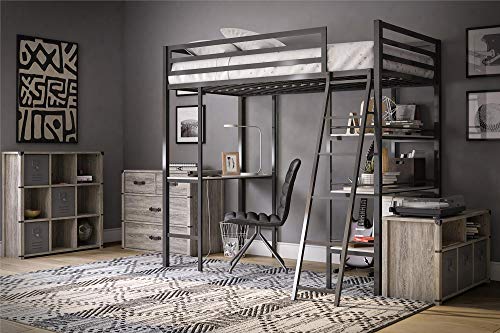 Little Seeds Nova Bedroom Grey Storage Bench, Gray Oak