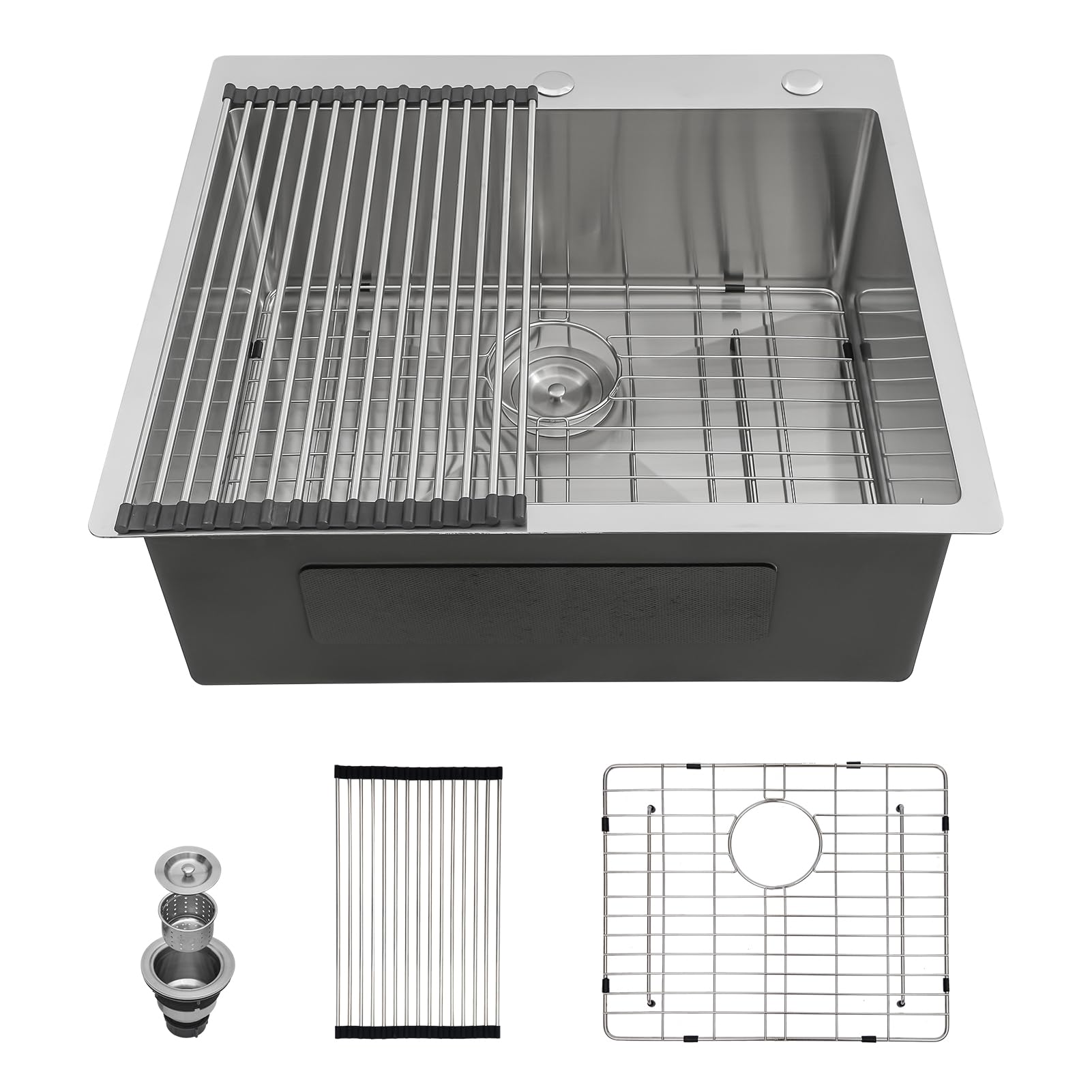 33 Drop in Kitchen Sink - IOROYO 33x22 Kitchen Sinks Stainless Steel Drop In Topmount 16 Gauge Ledge Workstation Single Bowl Sink