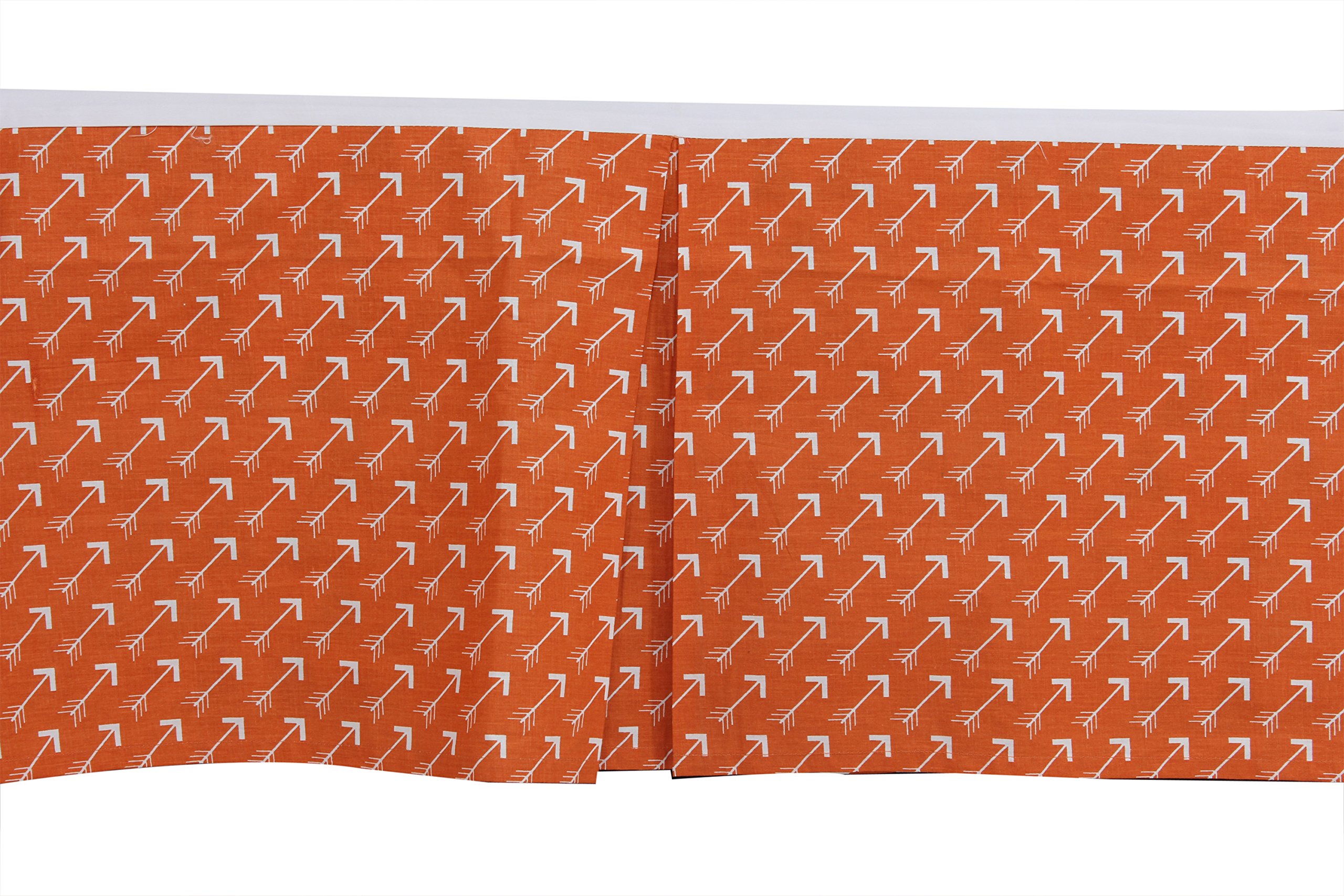 Bacati - Playful Foxes Orange/Grey Crib/Toddler Bed Skirt Dust Ruffle (Orange Arrows Print)