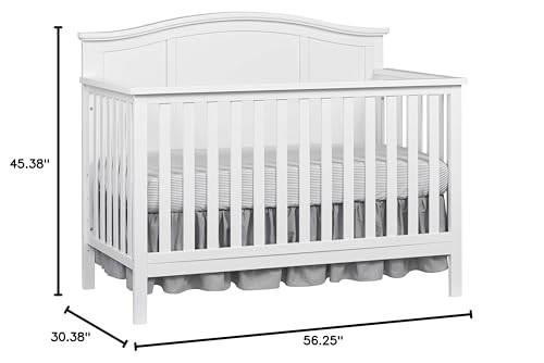 Oxford Baby Emerson 4-in-1 Convertible Crib, Snow White, GreenGuard Gold Certified